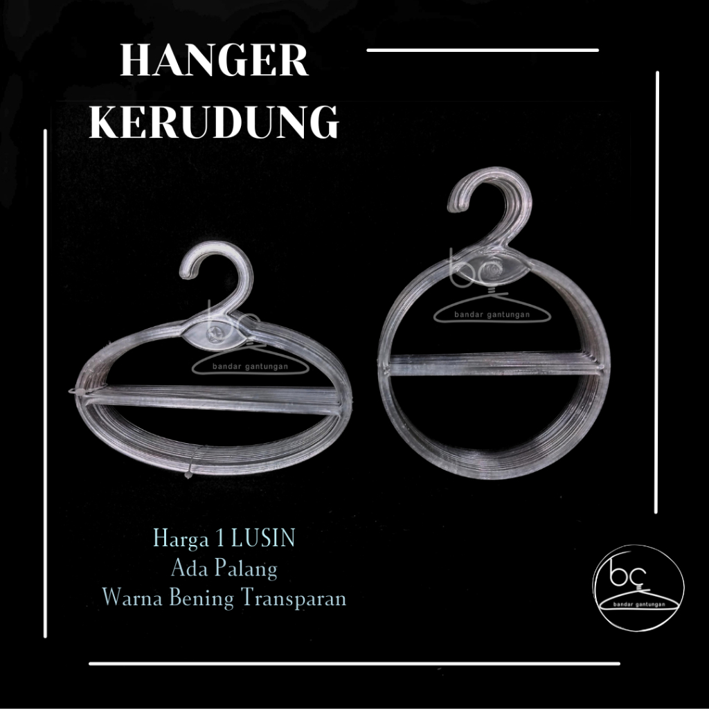 Jual 1 LUSIN Hanger Kerudung Bening Gantungan Bulat / Oval Bening ...