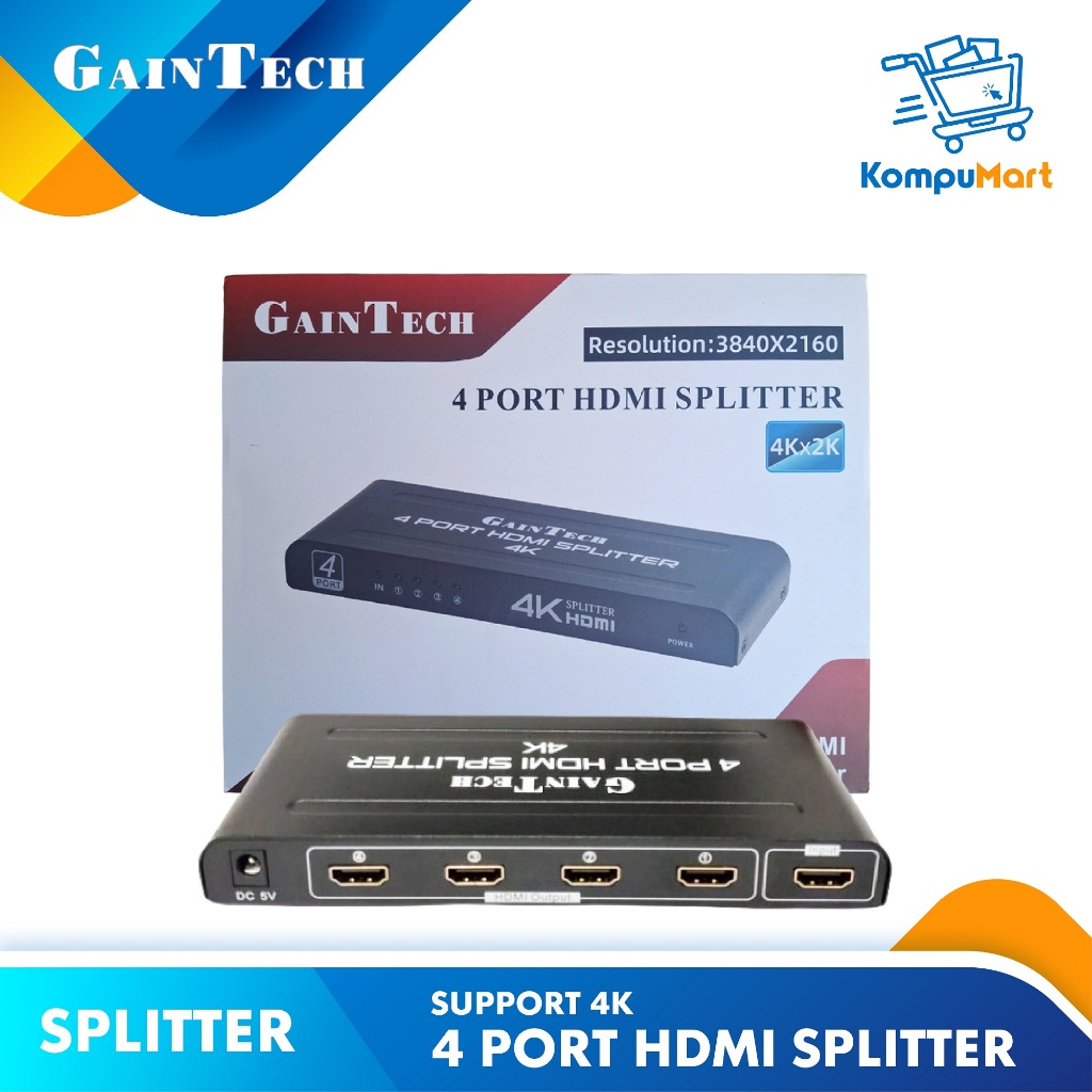 Jual Splitter Hdmi Gaintech 1 4 Port Shopee Indonesia
