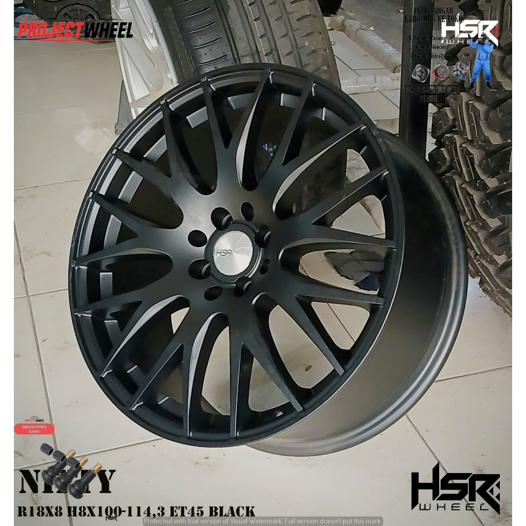 Jual VELG MOBIL BARU RACING HSR NIFTY R18 PCD 8X100-114,3 BLACK ALVEZ ...