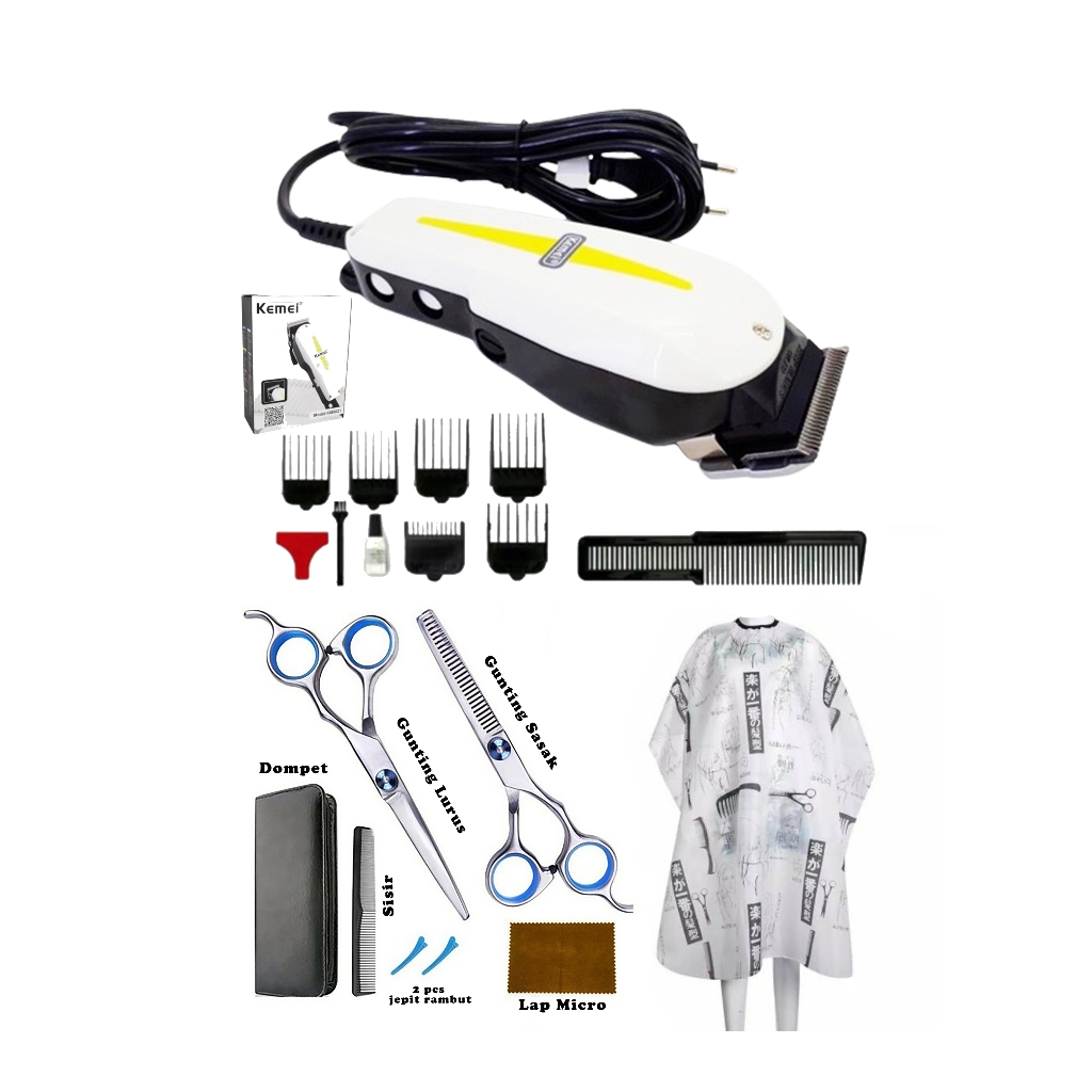 Jual Alat Cukur Rambut Lengkap Paket Full Set / Mesin Cukur Rambut ...