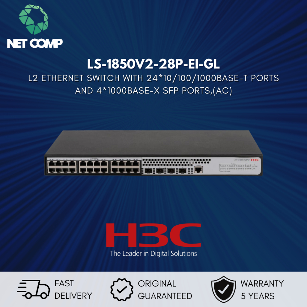 Jual H3C LS-1850V2-28P-EI-GL L2 Ethernet Switch with 24*10/100/1000BASE ...