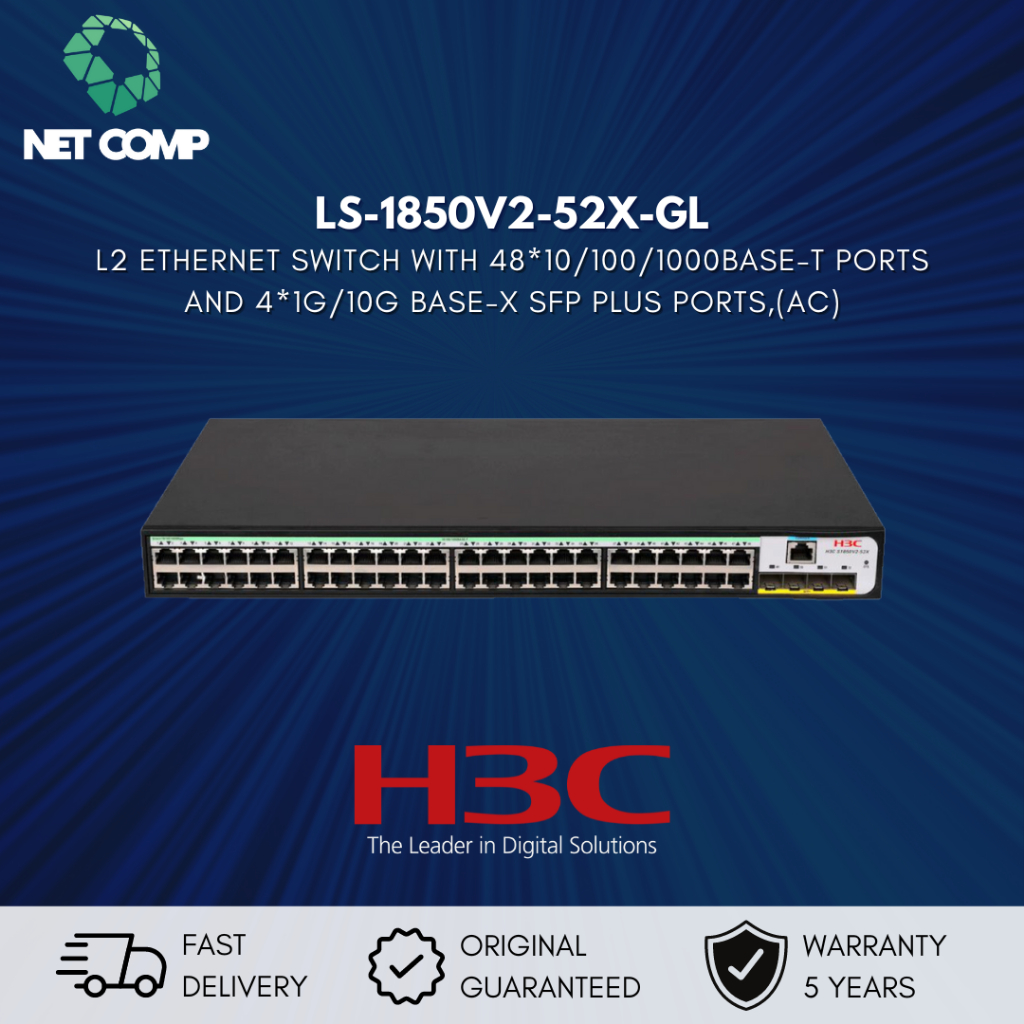 Jual H3C LS-1850V2-52X-GL L2 Ethernet Switch with 48*10/100/1000BASE-T ...