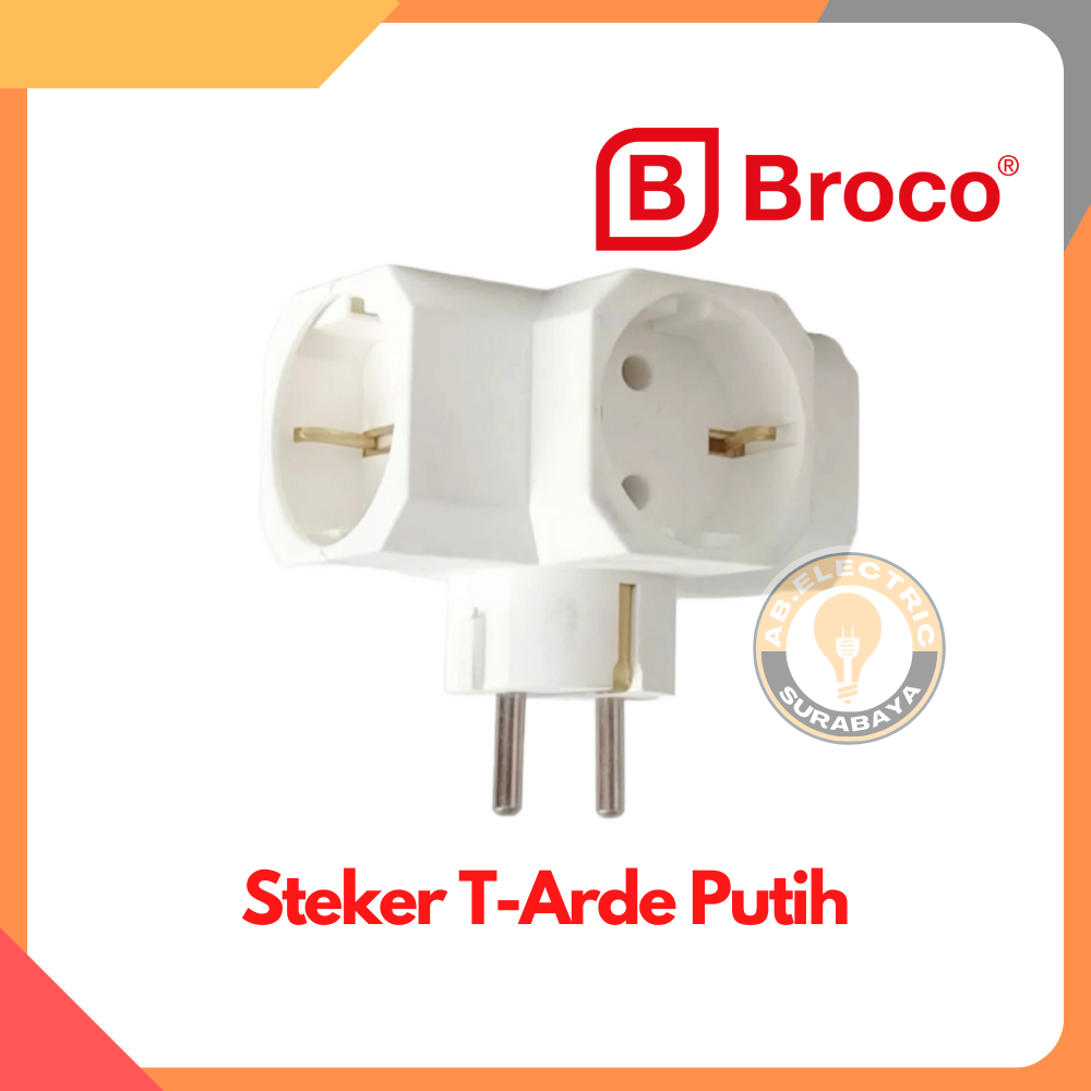 Jual Broco Steker T Arde Putih 3 Lubang (13830) Colokan T Arde 3 Lubang ...