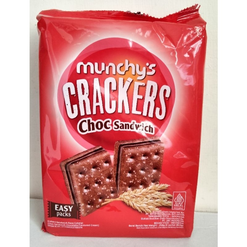 Jual Munchy's Crackers Choc Sandwich / Biskuit Cream Cokelat / Biscuit ...