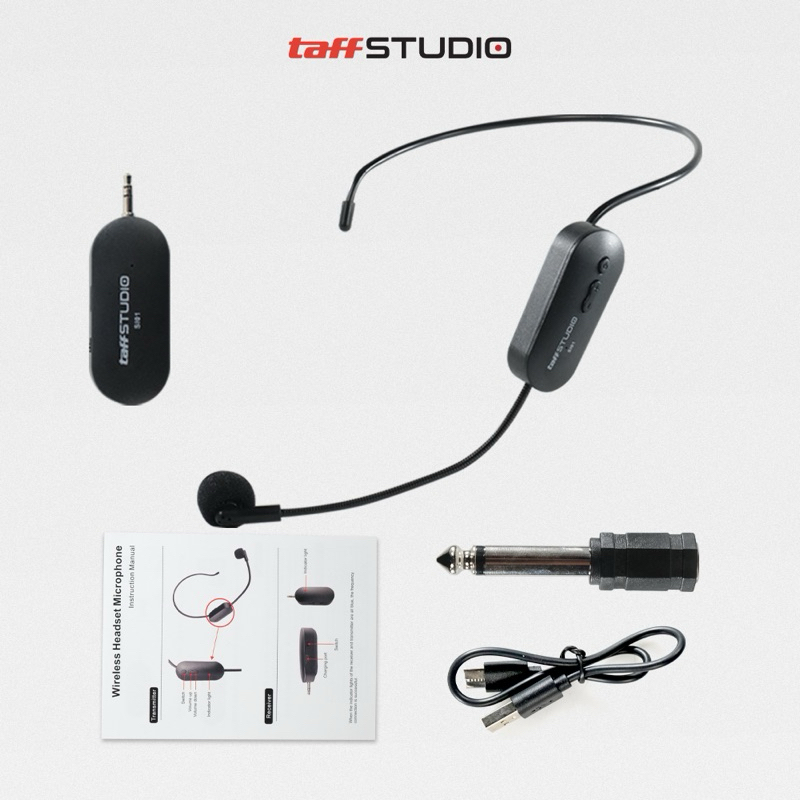Jual TaffSTUDIO Wireless UHF Call Center Mic with Transmitter - HX-W002 - Black | Shopee Indonesia