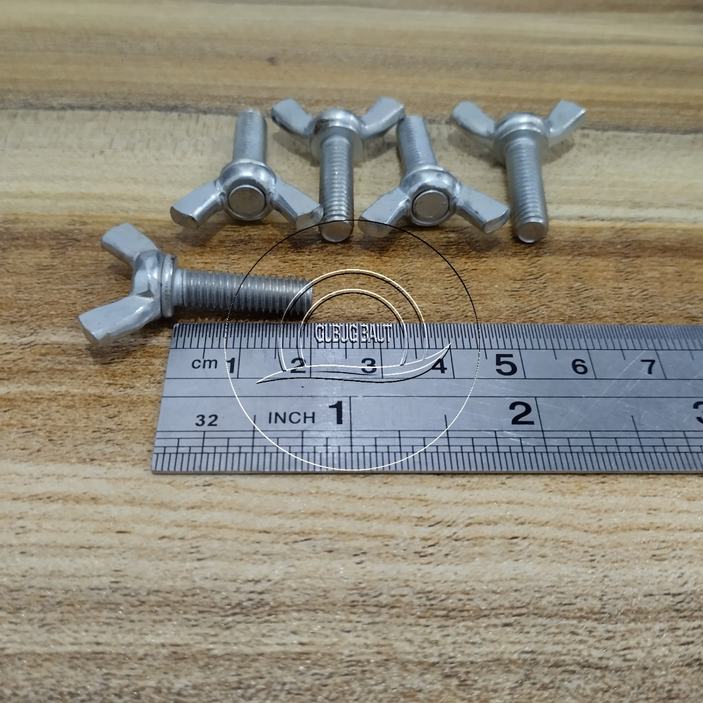 Jual Baut Kuping M6x20 Kupu Kupu Wing BoltM6 x 20 Baud 10 Panjang 2cm ...