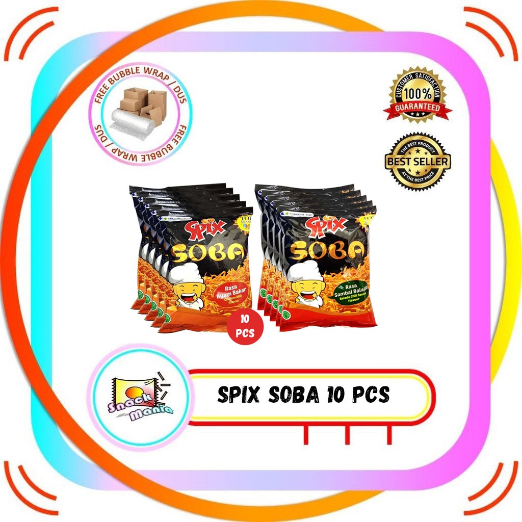 Jual Spix Mie Soba Ayam Bakar | Sambal Balado ~ 21 gr x 10 sachet Snack ...