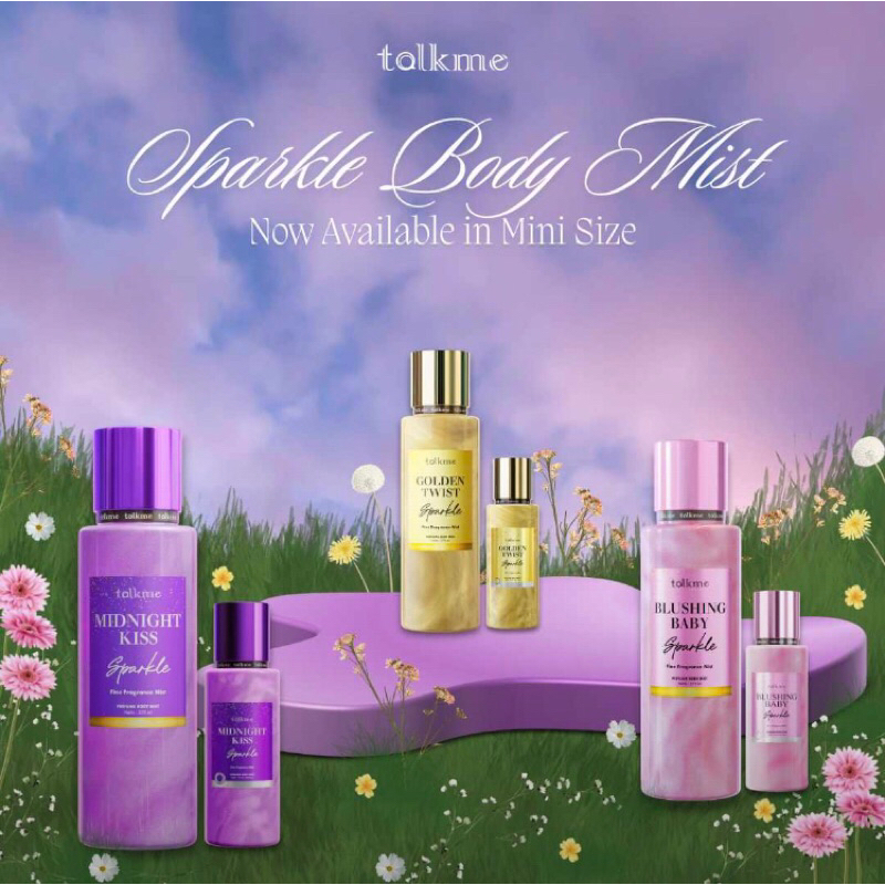 Jual BODY MIST 275ML TALKME SPARKLING BPOM TAHAN LAMA BODY MIST TALKME ...