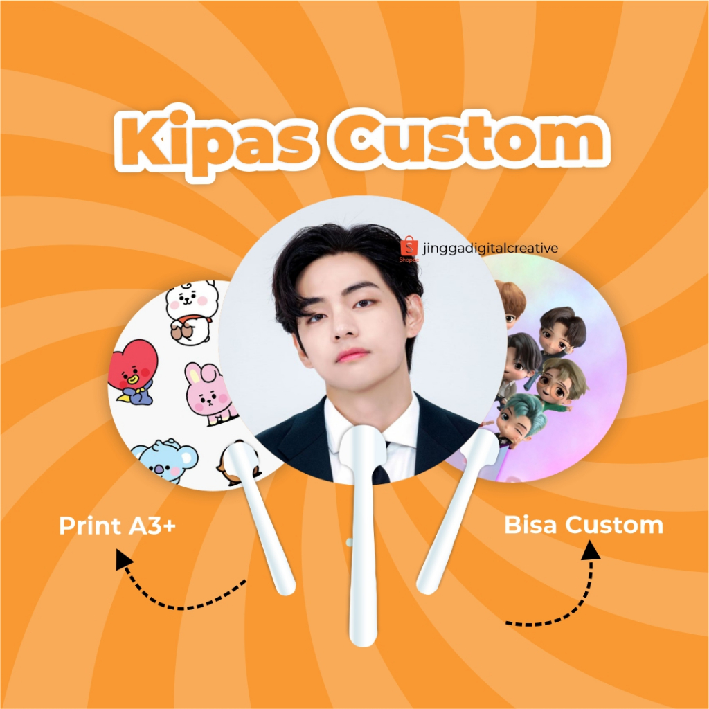 Jual [MIN ORDER 4 PCS] Kipas BTS Custom | Kipas Kertas Custom | Kipas ...
