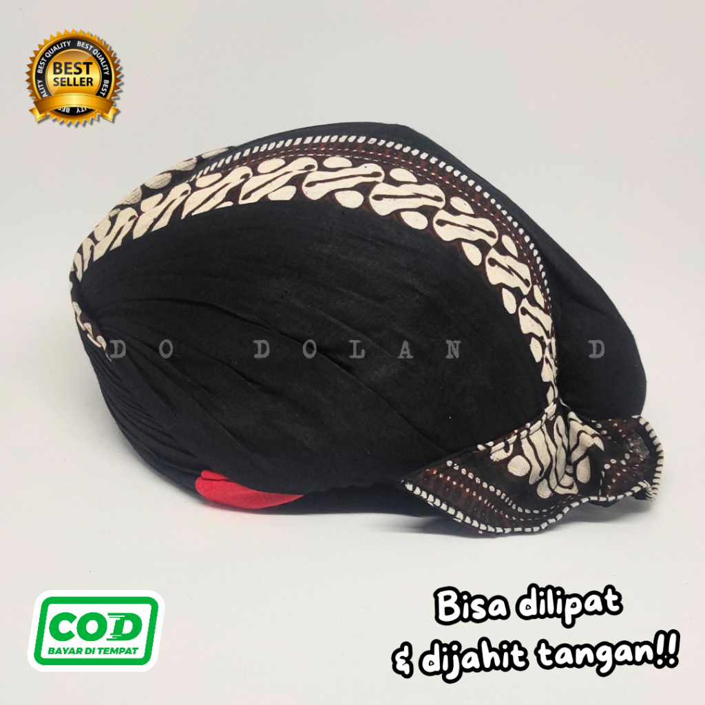 Jual Blangkon Jogja Batik Lipat Dijahit Blankon Hitam Batik Halus Pria ...