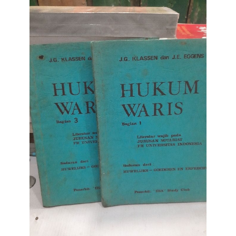 Jual ORIGINAL BUKU HUKUM WARIS ( JILID 1 dan 3 aja ) - J.G. KLASSEN dan J.E EGGENS | Shopee ...