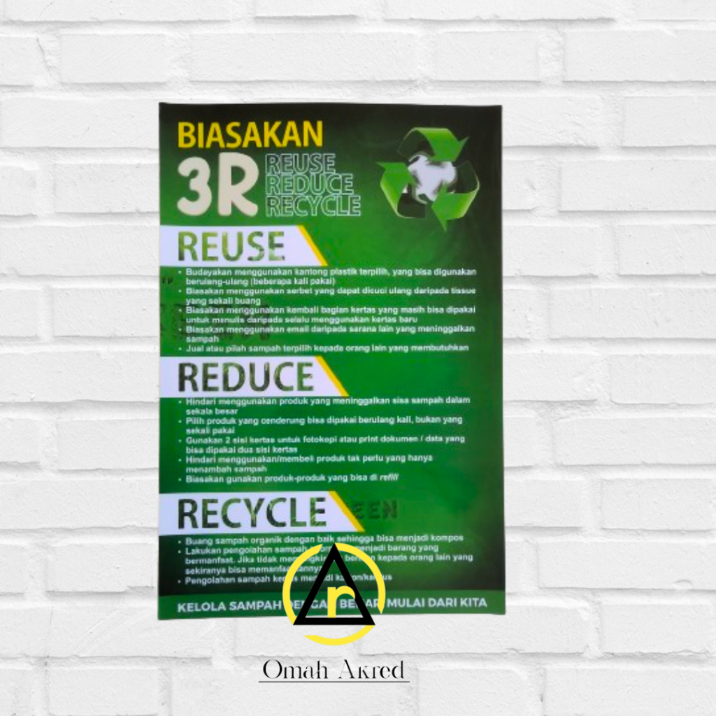 Jual Poster Biasakan 3R - Reuse - Reduce - Recycle - Poster Sampah | Shopee Indonesia