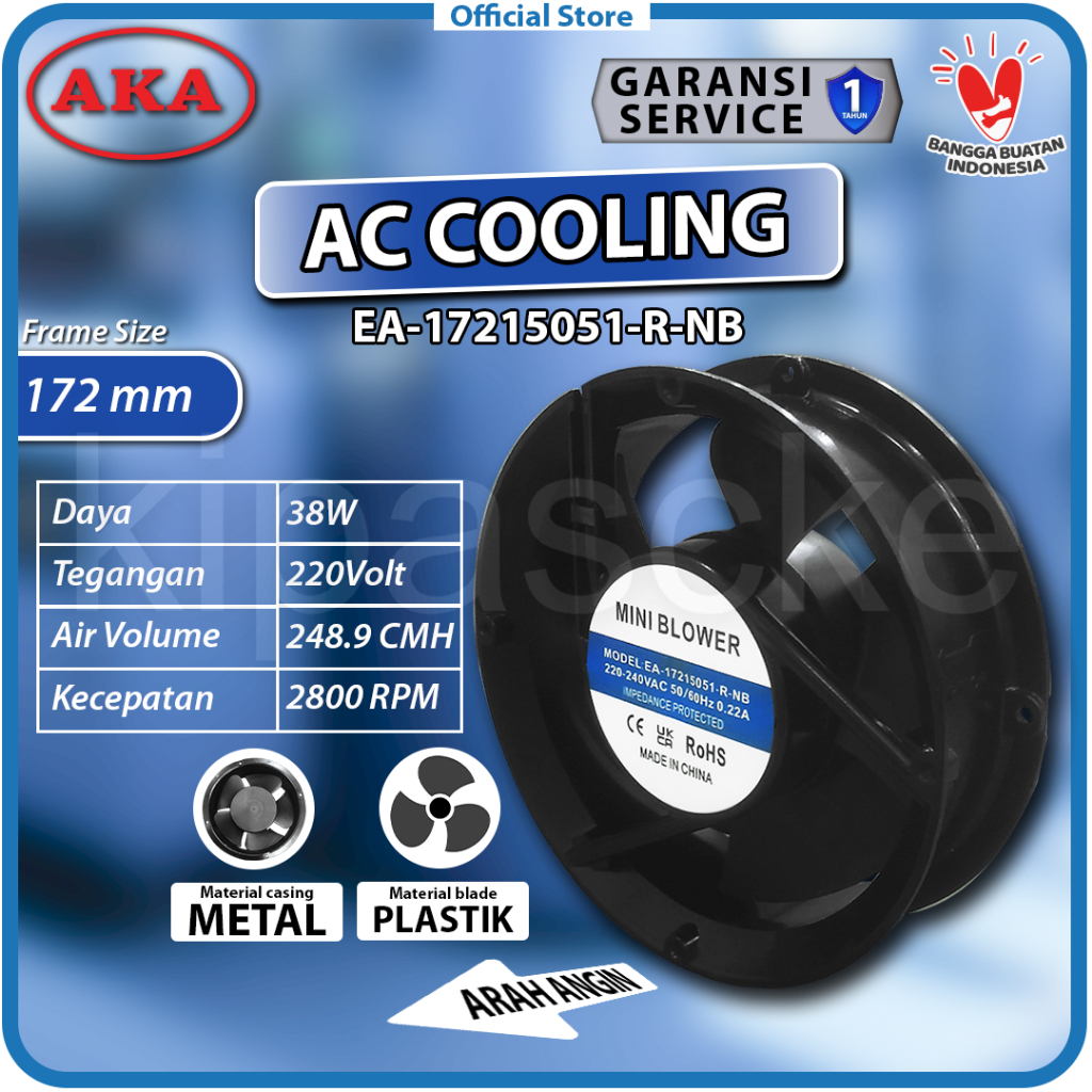 Jual Axial Fan Kipas Cooling Fan Panel 6 Inch Bulat 17 CM AKA AC 220V ...