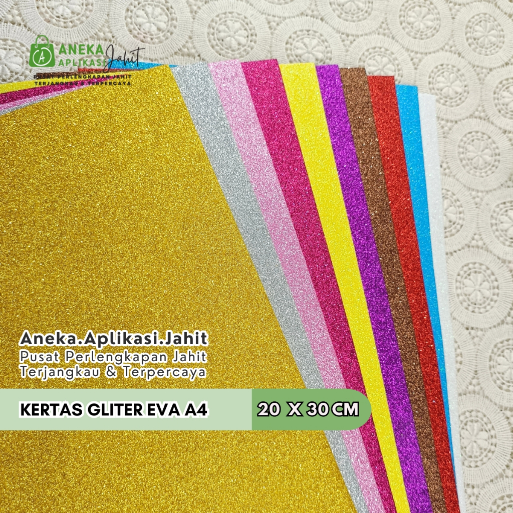 Jual 1 PCS KERTAS GLITER EVA A4 / BUSA GLITER / GLITTER FOAM 20 X 30 CM ...