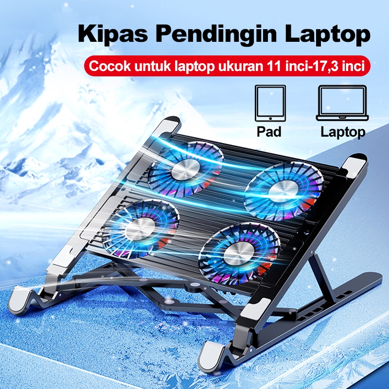 Jual Cooling pad Gaming Laptop 4 Turbo Fan Kipas Pendingin Laptop Pad 2 ...