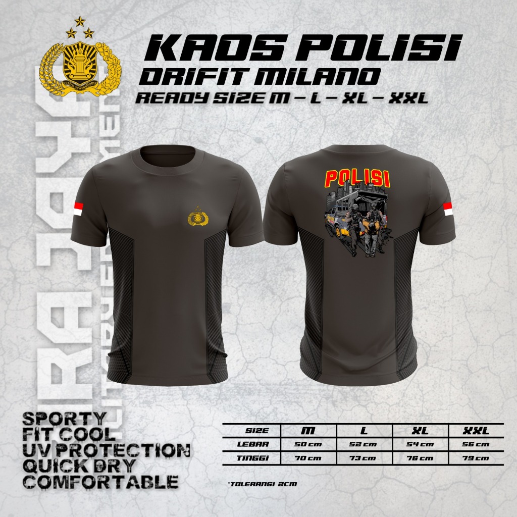 Jual Kaos Polisi/ Kaos Polisi Bahan Dryfit milano / Kaos Jersey polri ...