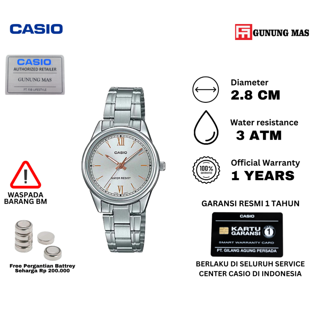 Jual Casio Ltp V005d 7b2udf Jam Tangan 100 Original Shopee Indonesia