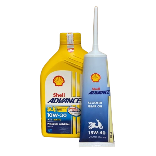 Jual Paket Oli Shell AX5 Matic 10w 30 800ml + Oli Gardan Shell 120ml ...