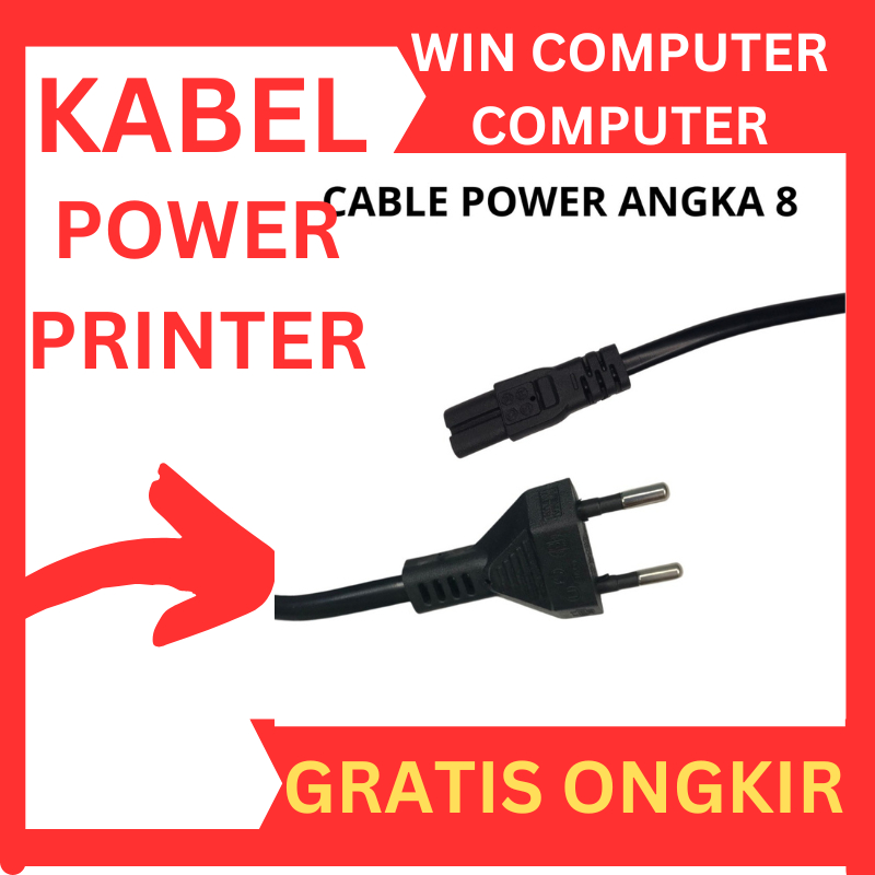 Jual Kabel Power kabel angka 8 kabel printer HP Epson / Kabel Angka 8 ...
