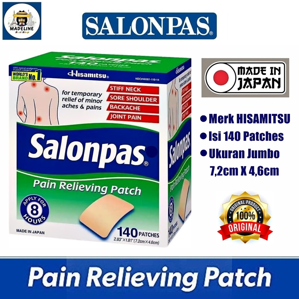 Jual ORI JAPAN | Salonpas Jumbo Hisamitsu | Pain Relieving Isi 140 ...