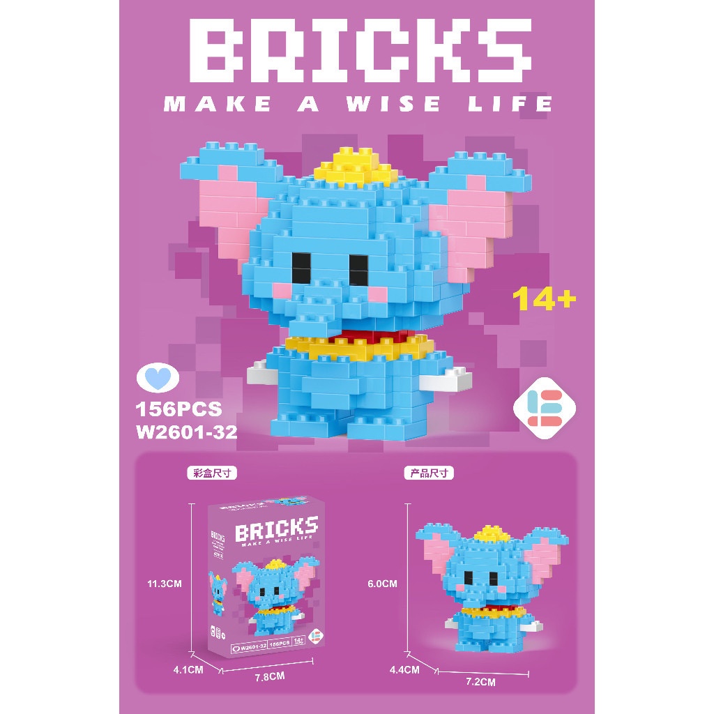 Jual Nano Block 3D Nano Bricks Model DIY Karakter Kartun Mainan Puzzle ...