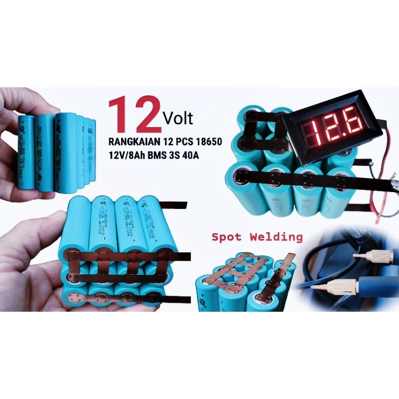 Jual Battery Pack 12v 8Ah Lithium-ion 18650 BMS 3S 40A Baca Deskripsi ...