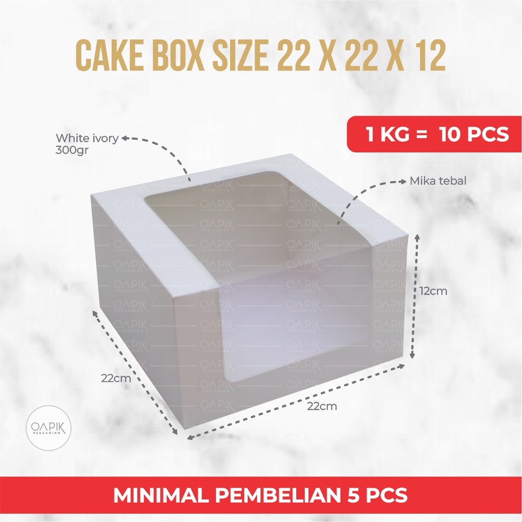 Jual Cake Box 22x22x12, Kemasan Kue, Kemasan Roti, Packaging Kue ...