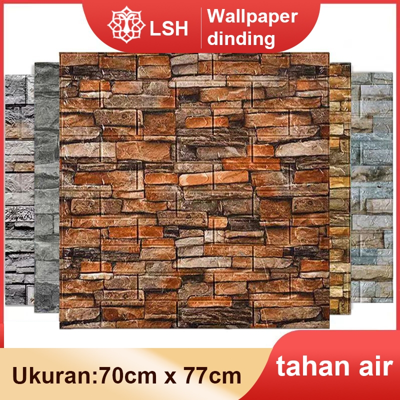Jual Wallpaper Dinding Foam Motif Batu Alam 3D Stiker / wallpaper 3D ...