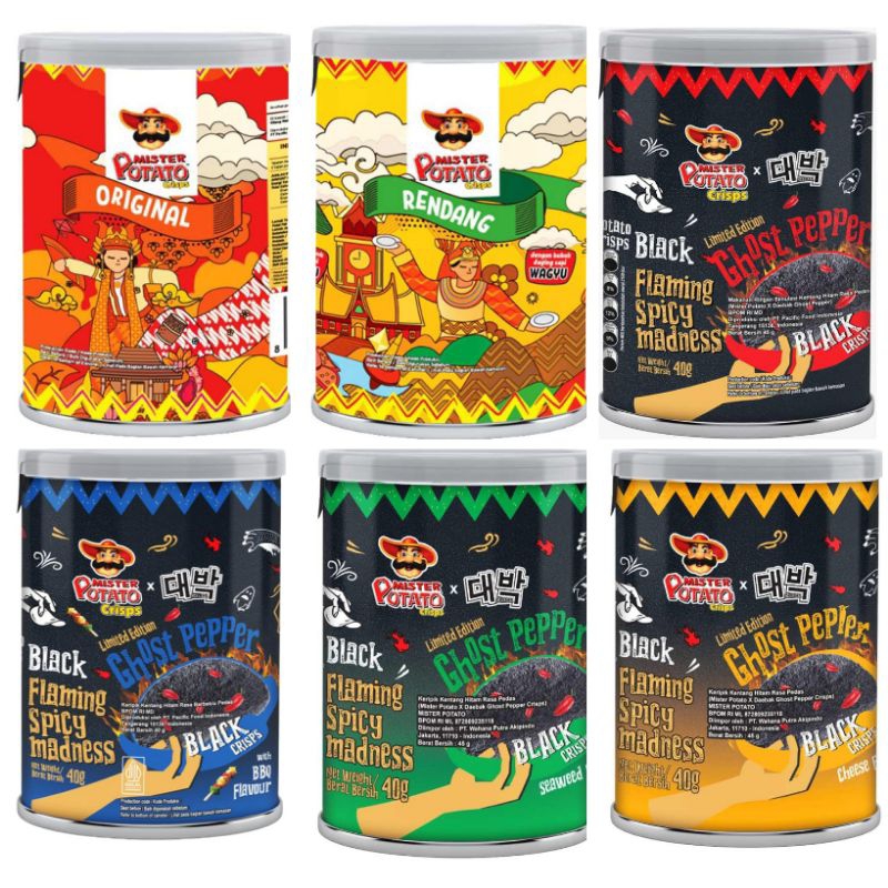 Jual Mister potato crisps kaleng kecil baru rasa rendang original ghost ...