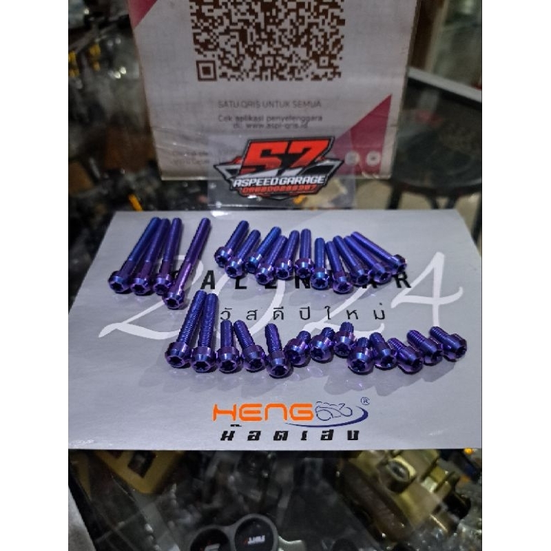 Jual baut titanium bak mesin ninja r ninja ss ninja rr | Shopee Indonesia