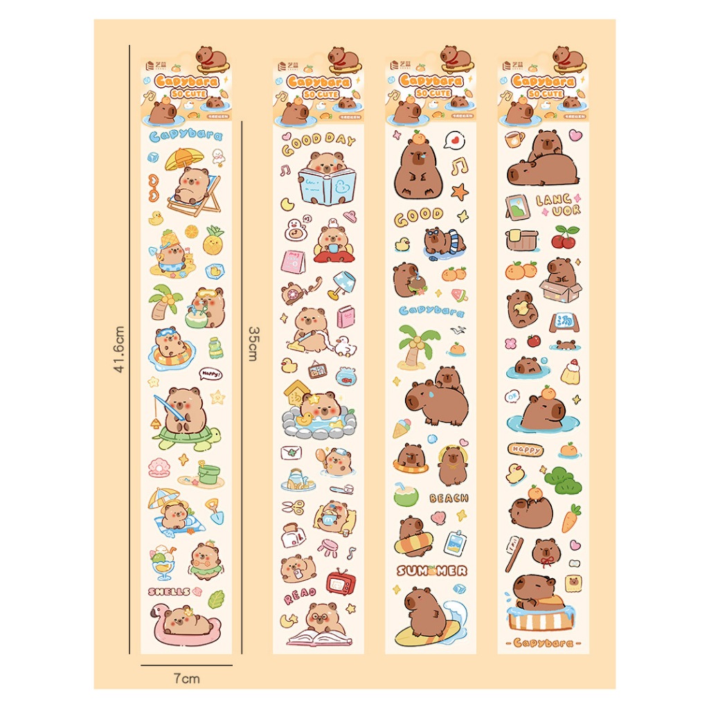 Jual Stiker Panjang Capybara Stiker Bahan PVC MOMO041 | Shopee Indonesia