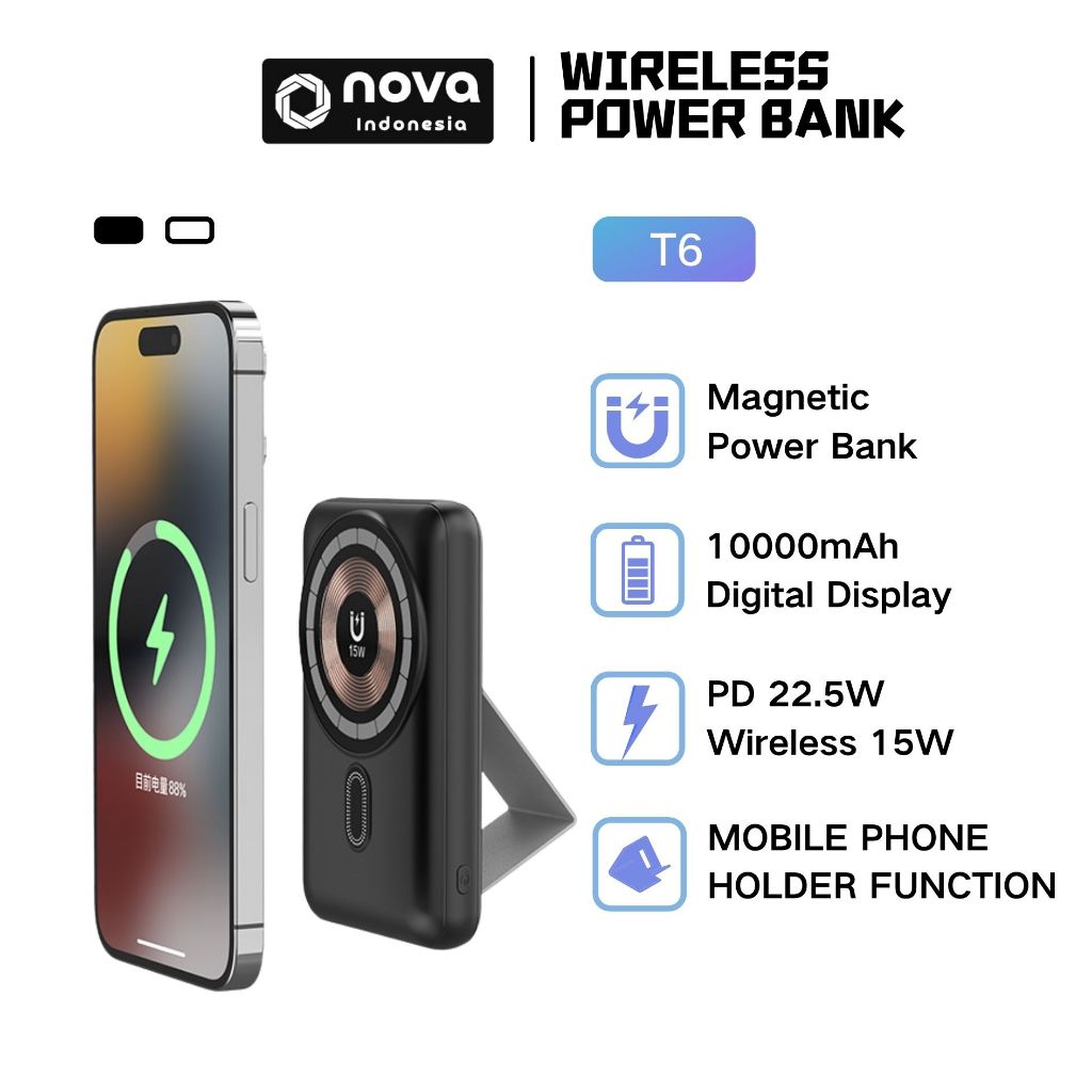 Jual Nova Wireless Power Bank Magnetic Magsafe 22.5W Fast Charging Type ...