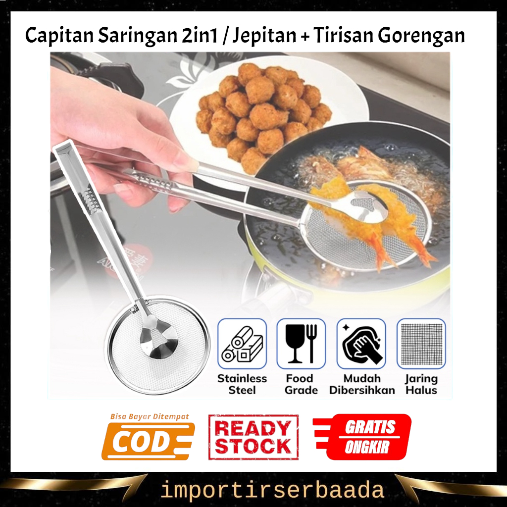 Jual IMP- Capitan Saringan 2in1 / Jepitan + Tirisan Gorengan Minyak Air ...