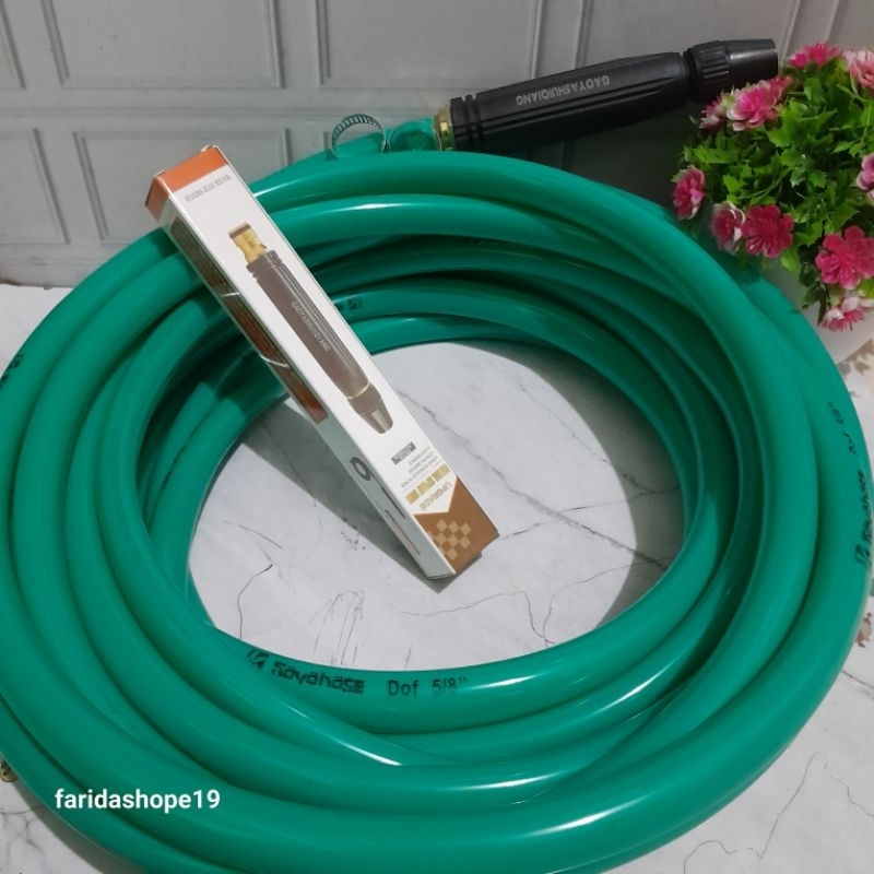 Jual 15meter selang air ukuran 5/8 dop set semprotan lurus hitam ...