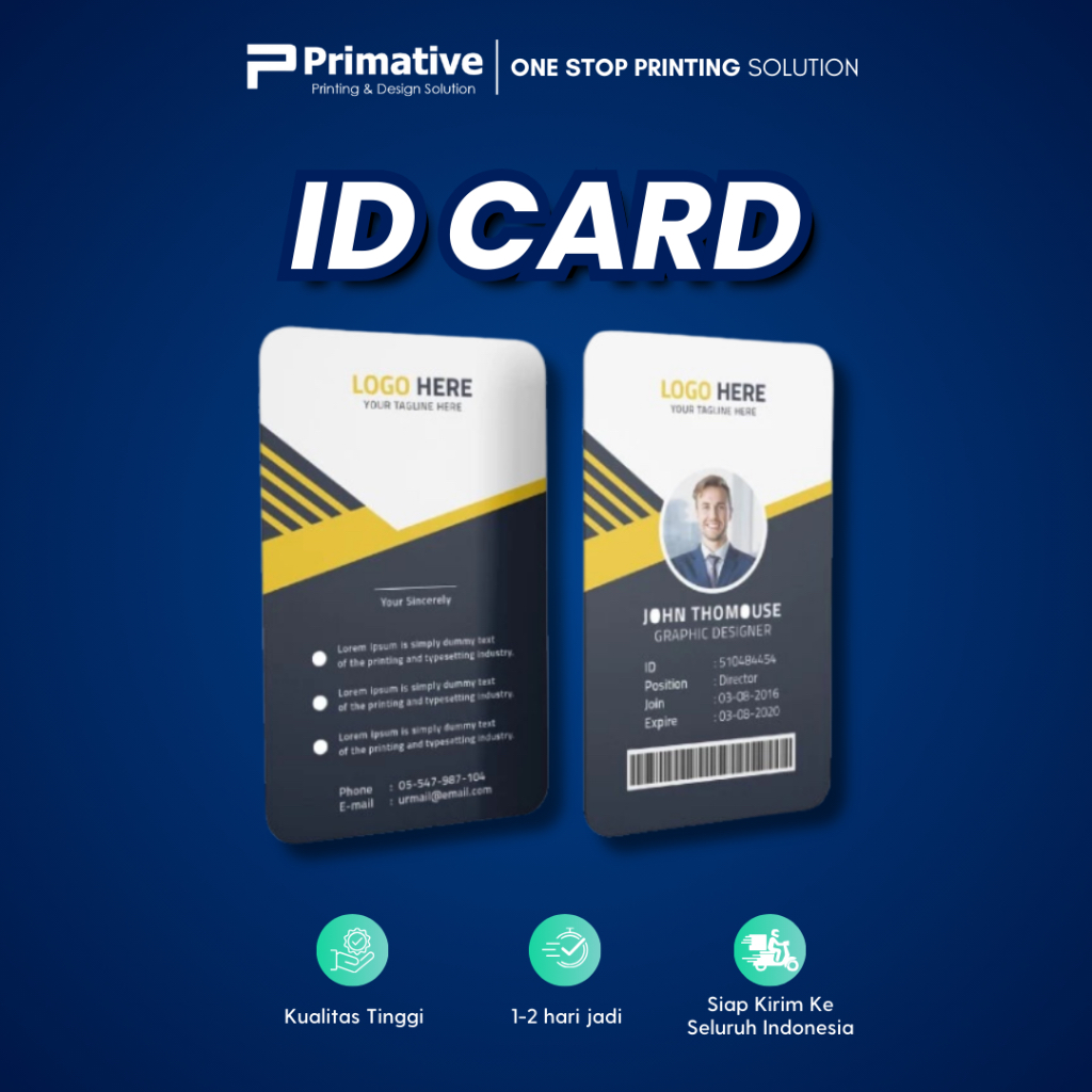 Jual Cetak Kartu Id Card Print Id Card Custom Id Card PVC Nametag ...