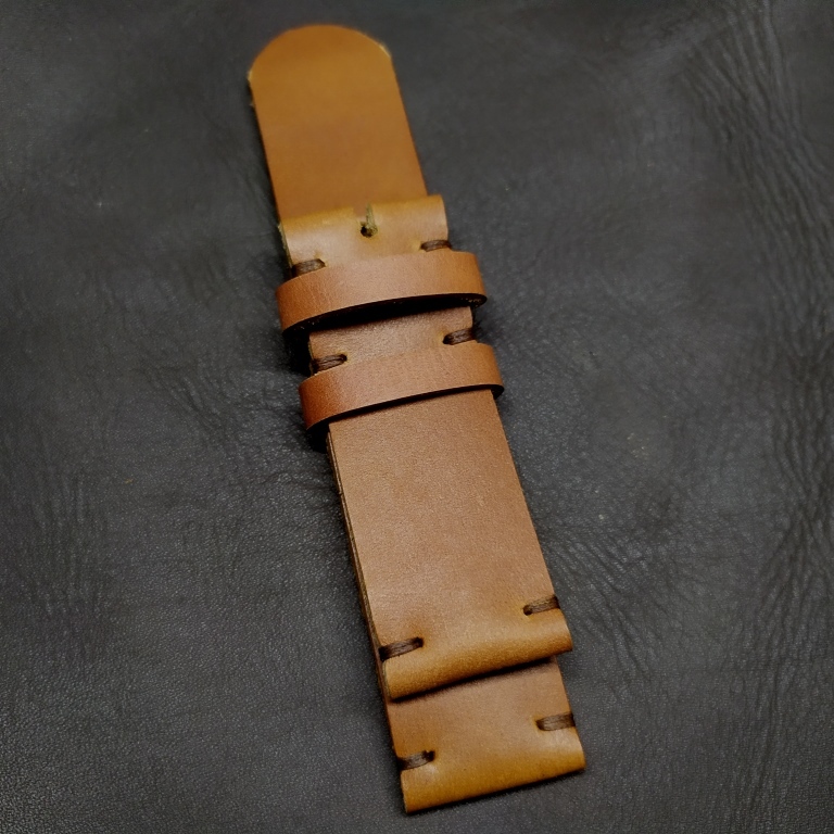 Jual strap jam kulit asli coklat muda 24mm | Shopee Indonesia