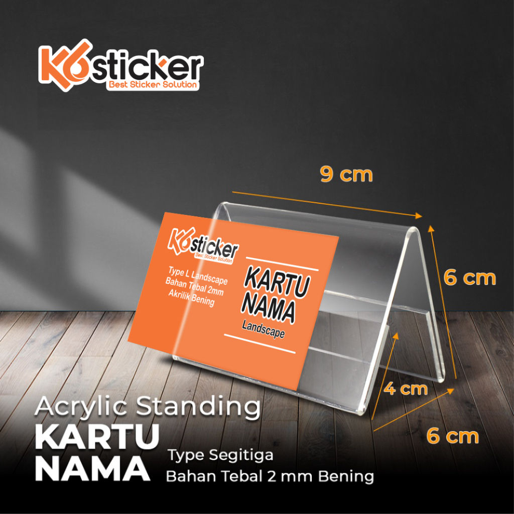 Jual Papan Nama Akrilik Stand Display Meja Kantor Bisnis Kartu Name Tag ...