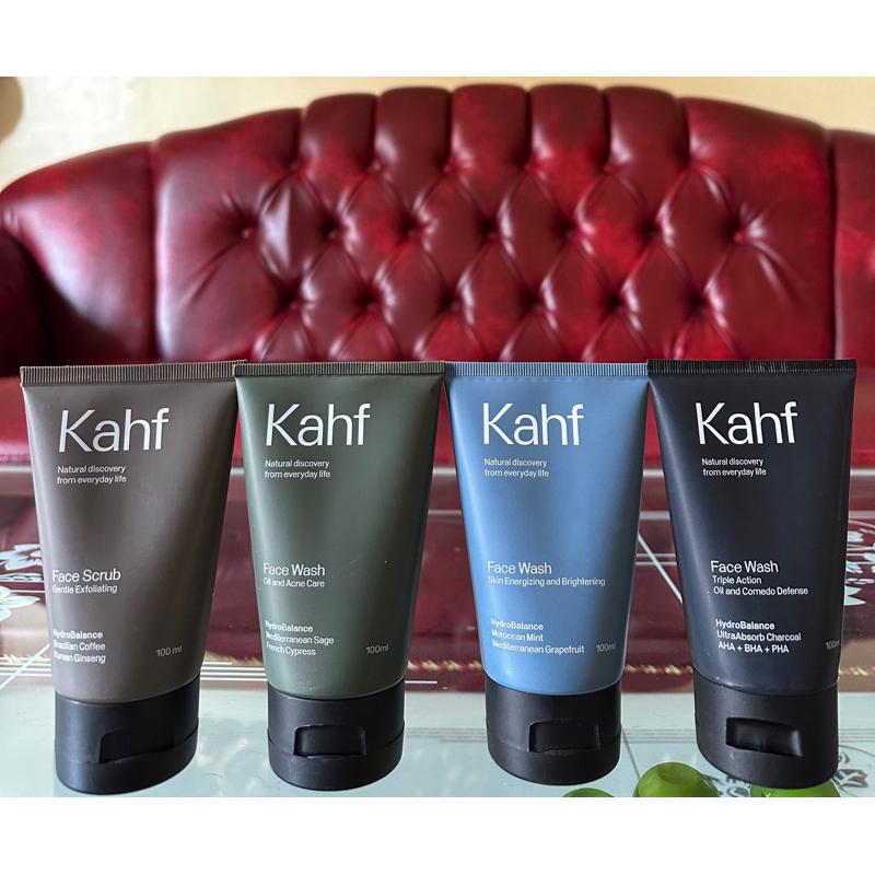 Jual Kahf Face Wash and Gentle Exfoliating Face Scrub 100ml Facial Foam ...