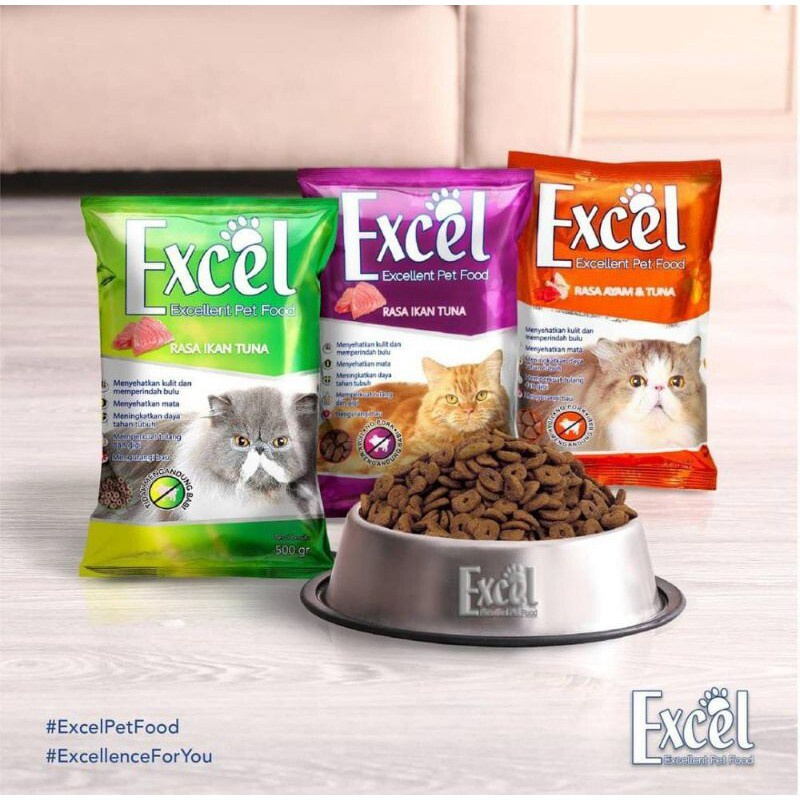 Jual Excel Cat Food 500 gr - Makanan Kucing Dewasa | Shopee Indonesia