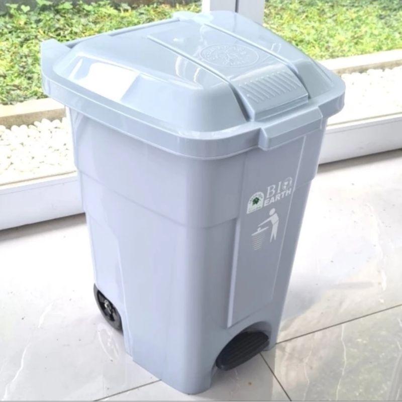 Jual Tempat Sampah Bio Injak 45 Liter + Roda Green Leaf 2006/Tong sampah injak + Roda | Shopee ...