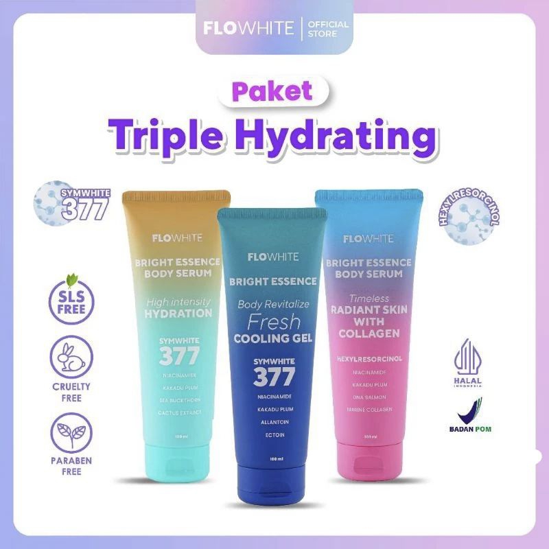 Jual Flowhite body serum bright essence collagen 100ml | Shopee Indonesia