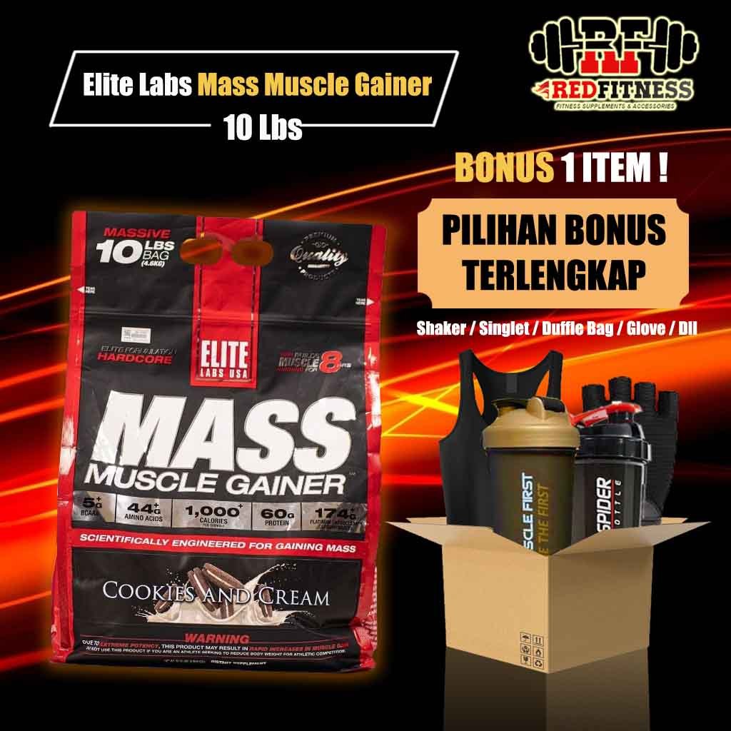 Jual Elite Labs Mass Muscle Gainer 10 lbs / Elitelabs Gainer 10 lb BPOM | Shopee Indonesia