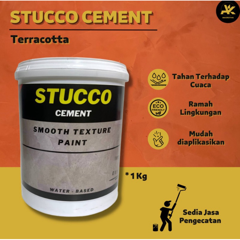 Jual Cat Stucco Cement Concrete Theme - Terracotta 1kg | Shopee Indonesia