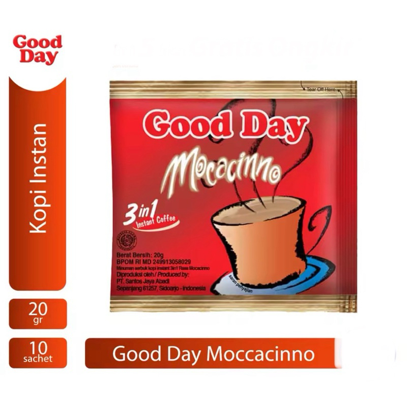Jual Good day kopi instant 3 in one mocacinno 20g x 10 sachet | Shopee ...