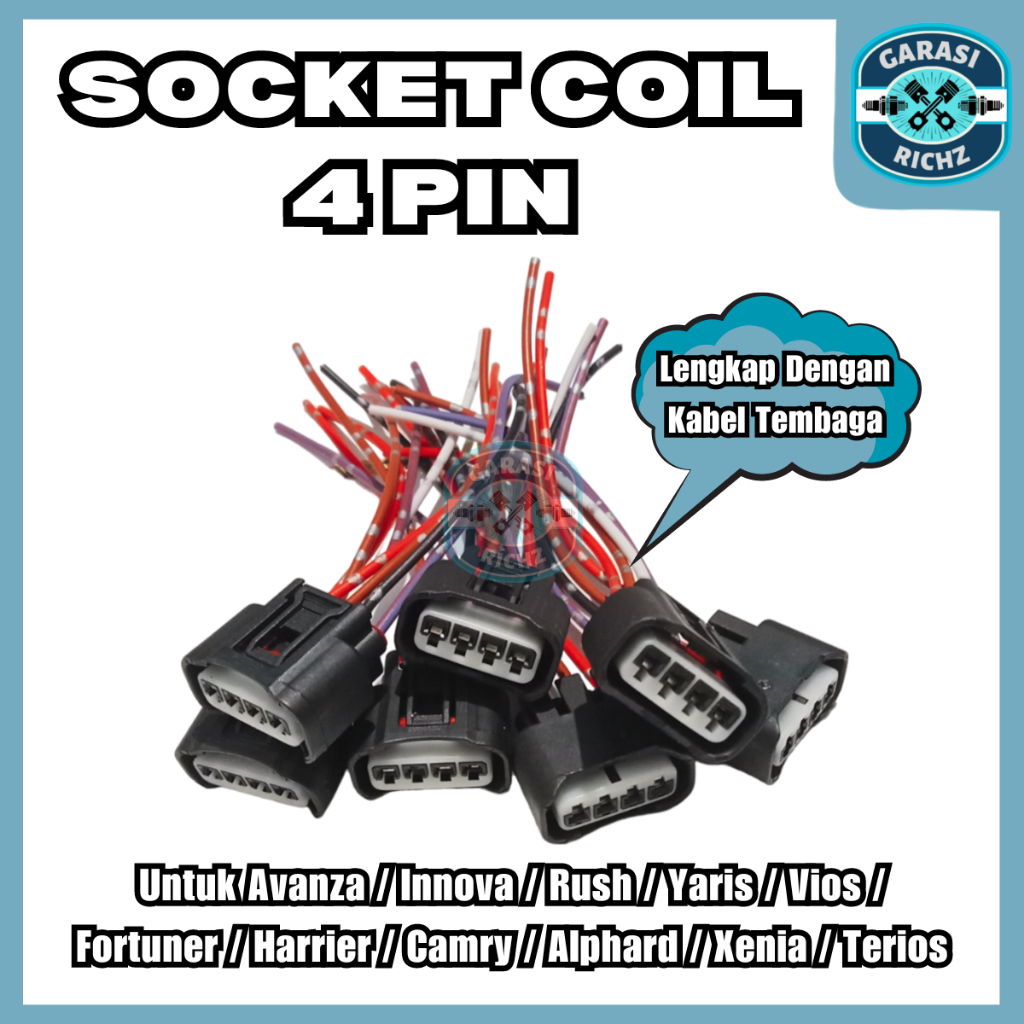 Jual SOCKET COIL / SOKET KOIL UNTUK MOBIL TOYOTA AVANZA / INNOVA / RUSH ...