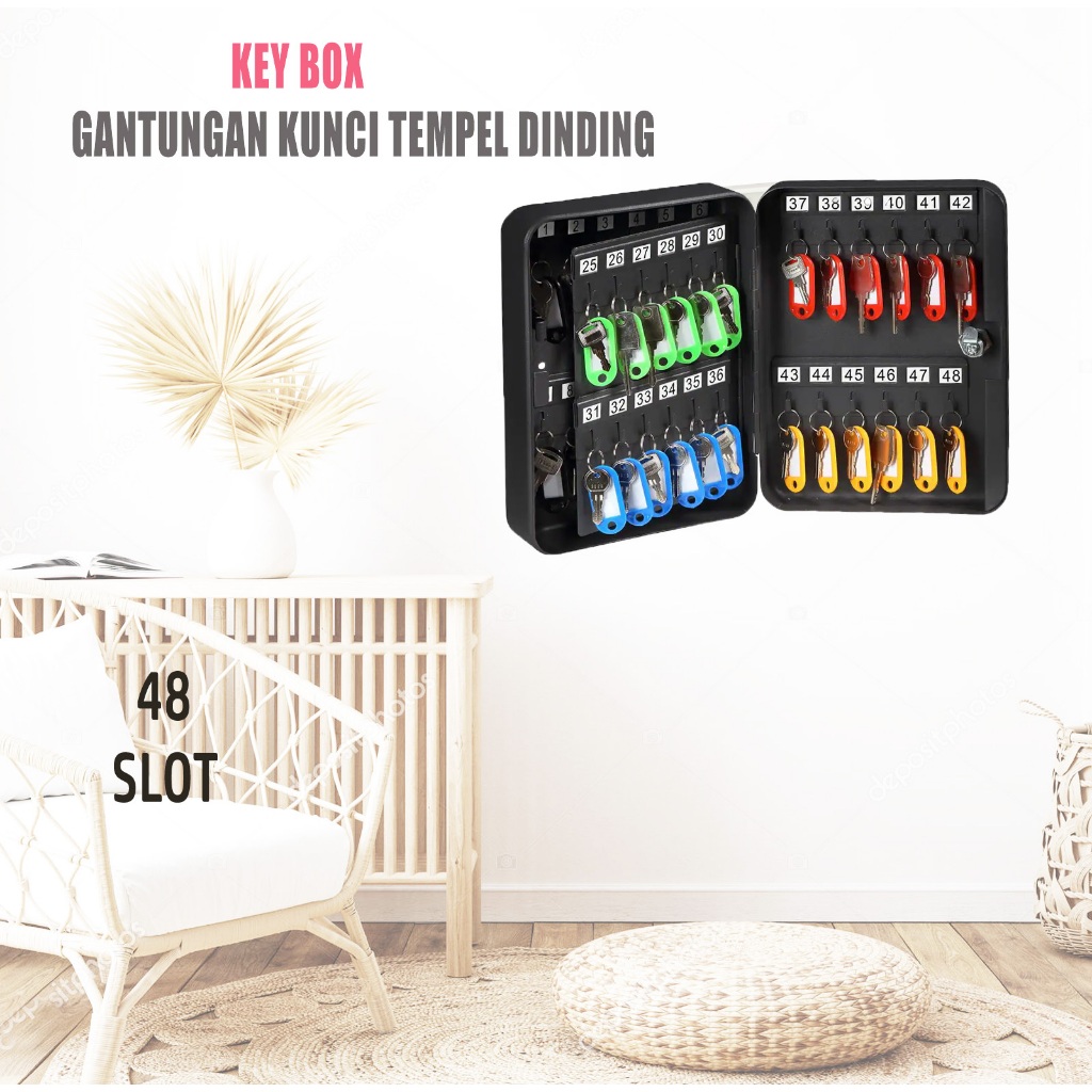 Jual Kotak gantungan kunci Key Box Zehn 48 slot BAHAN BESI kotak ...