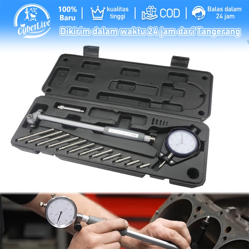 Jual Cylinder Gauge Dial Bor Gauge Ukuran 50-160 Premium Extender Dial Bore Gauge Set 50-160mm ...