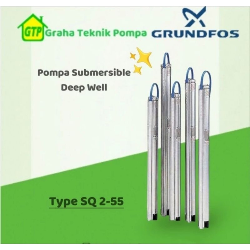 Jual Grundfos SQ 2-55 Pompa Submersible Deep Well Pompa sumur Dalam ...