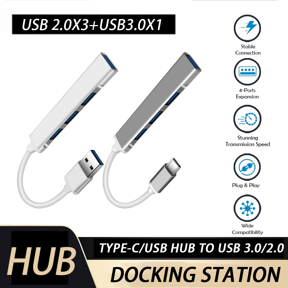 Jual USB Docking Station Splitter Type C/USB Mini Hub Stasiun Dok ...