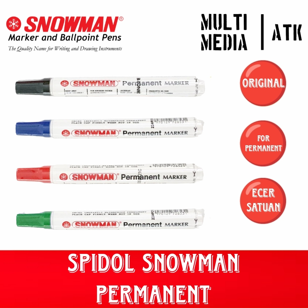 Jual SPIDOL SNOWMAN PERMANEN / SNOWMAN PERMANENT MARKER G-12 ECER ...